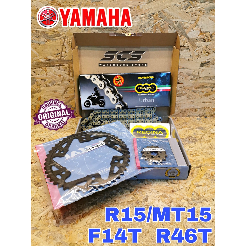 REGINA YAMAHA R15 V3 MT15 Sprocket Chain Kit Set Rantai Spoket ( Full ...