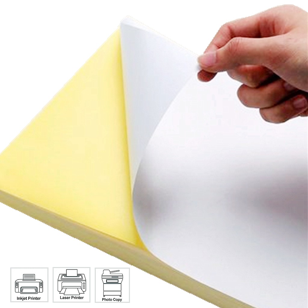 (100's/Pkt) A4 Photocopy Simili Sticker/ A4 White Sticker / Inkjet ...