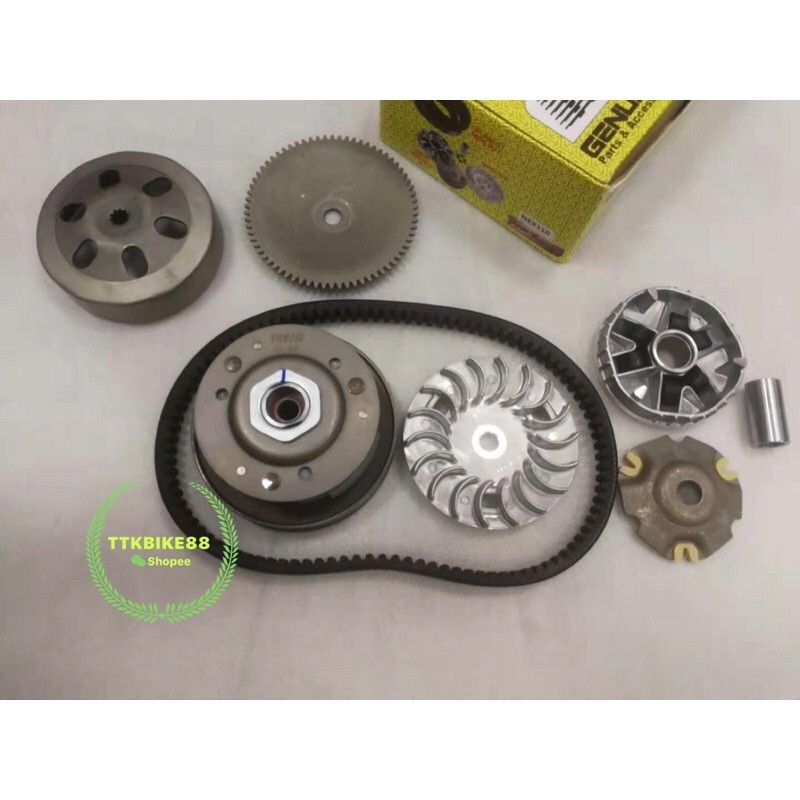 SUZUKI NEX110 AUTO PULLEY + BELT + MOVABLE ROLLER SET COMP FRONT PULLEY ...