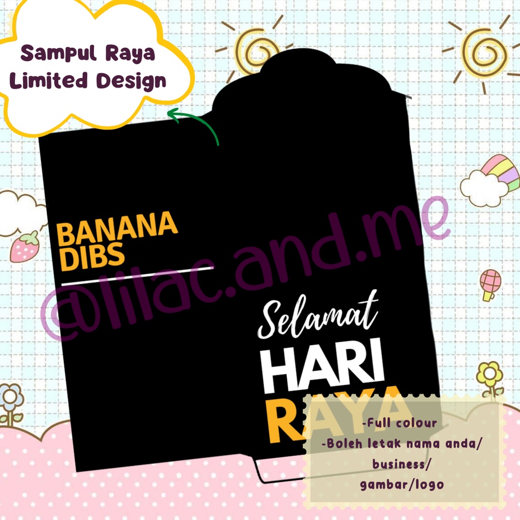 🍜🎀 SAMPUL RAYA GLOSSY CUSTOM DESIGN | Sampul Raya Cute Comel 🎀🍜 ...