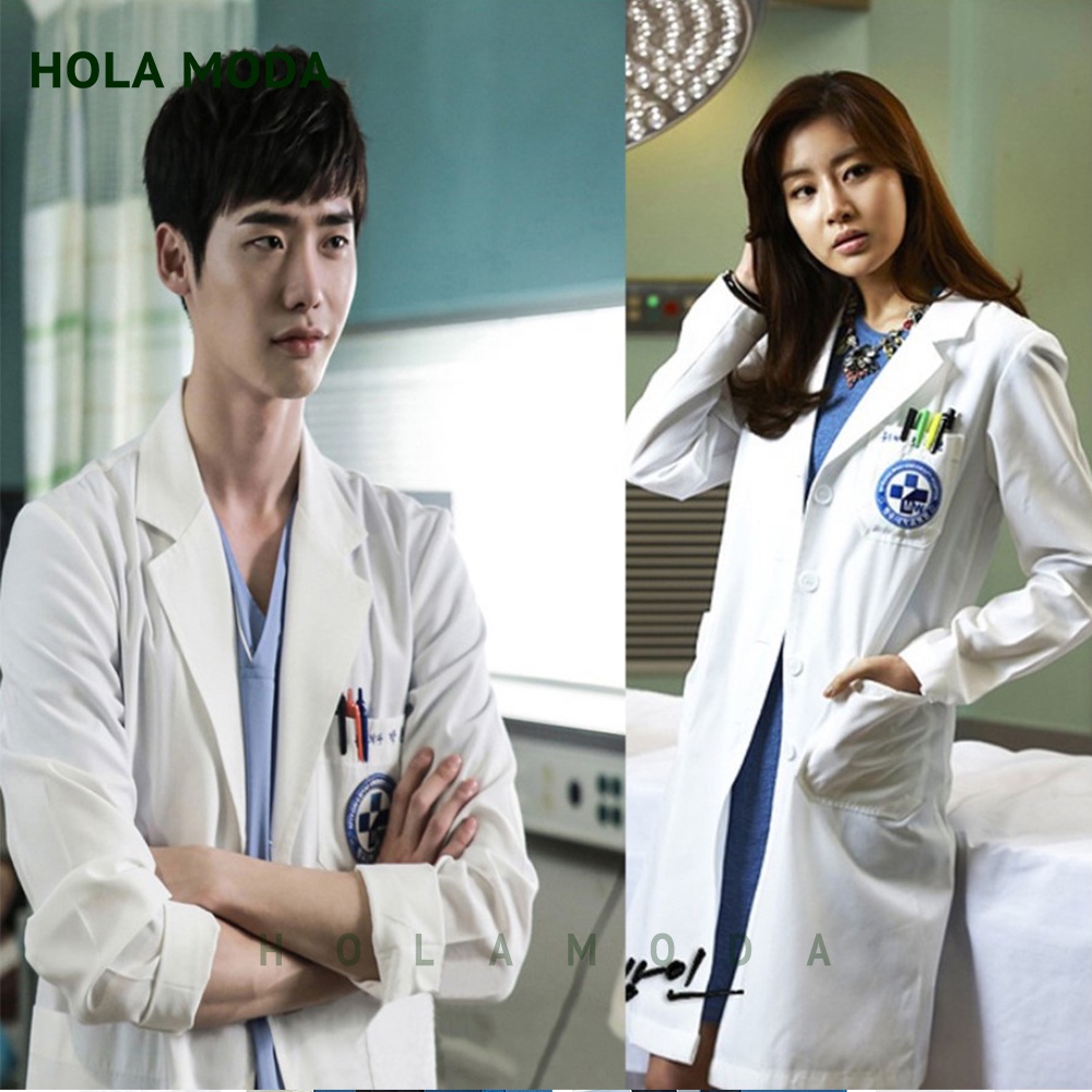 Lab Coat Korean Version White Long-Sleeved Short-Sleeved Hospital ...