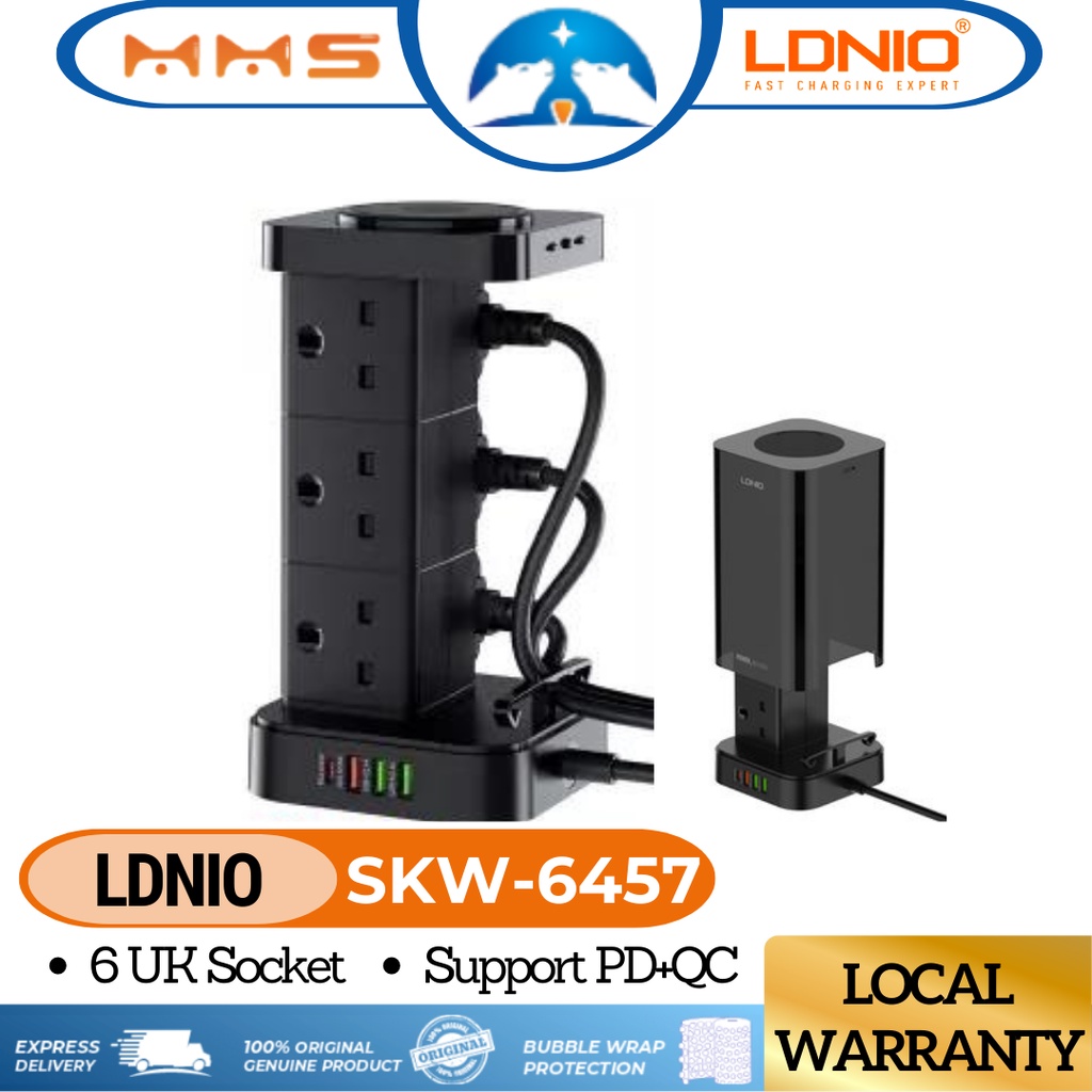 LDNIO SKW6457 15W Wireless Charger 2500W Power Strip / PD 30W + QC3.0 ...