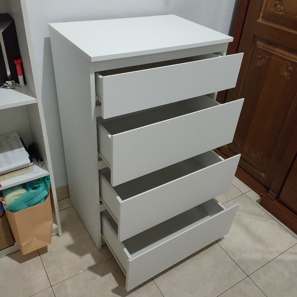 KAYU Pre ORDER 4-tier Teak Wood Multi-Purpose Drawer Table Cabinet ...