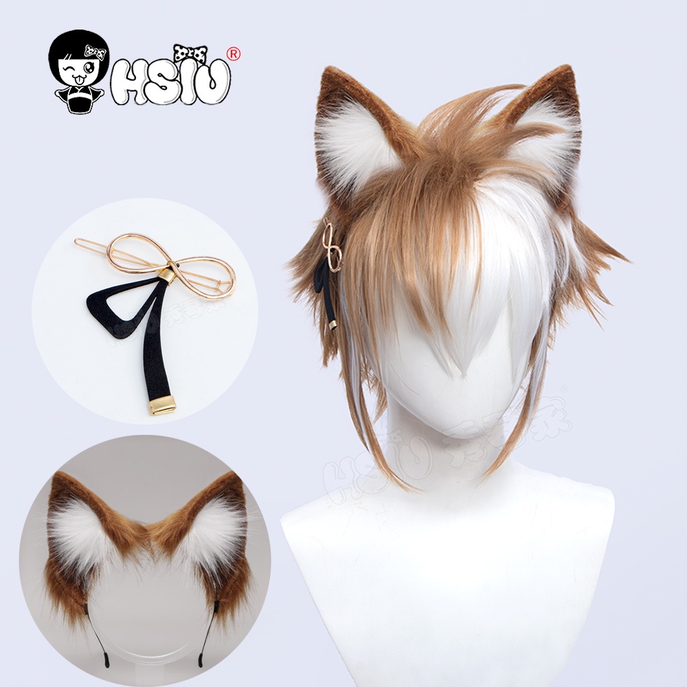 Gorou Cosplay wig game Genshin Impact Cosplay HSIU Brown and white ...