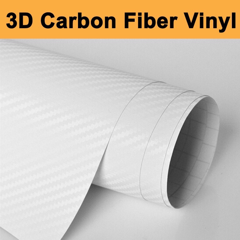3D Carbon Fiber Decal Vinyl Film Wrap Roll Adhesive Car Sticker Sheet ...