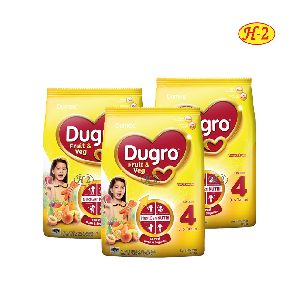 Dumex Dugro TRIPLE PACK Langkah 4 Asli / Madu / Chocolate / Fruit & Vege (3x 850g) | Shopee Malaysia