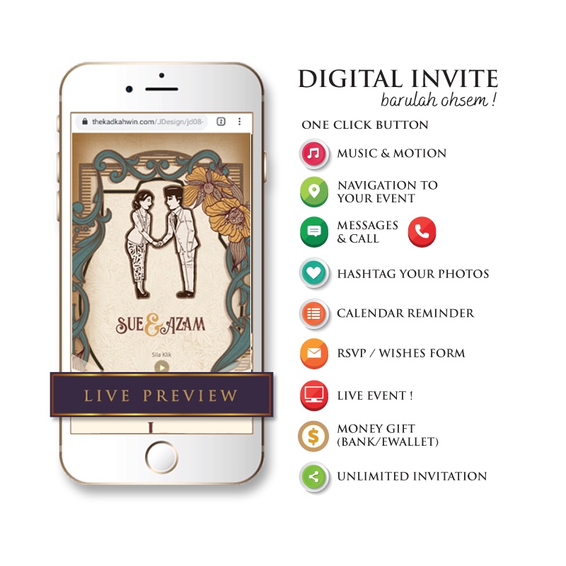 Kad Digital Motion Akad Nikah Kahwin, Undangan Majlis Anda Wedding ...