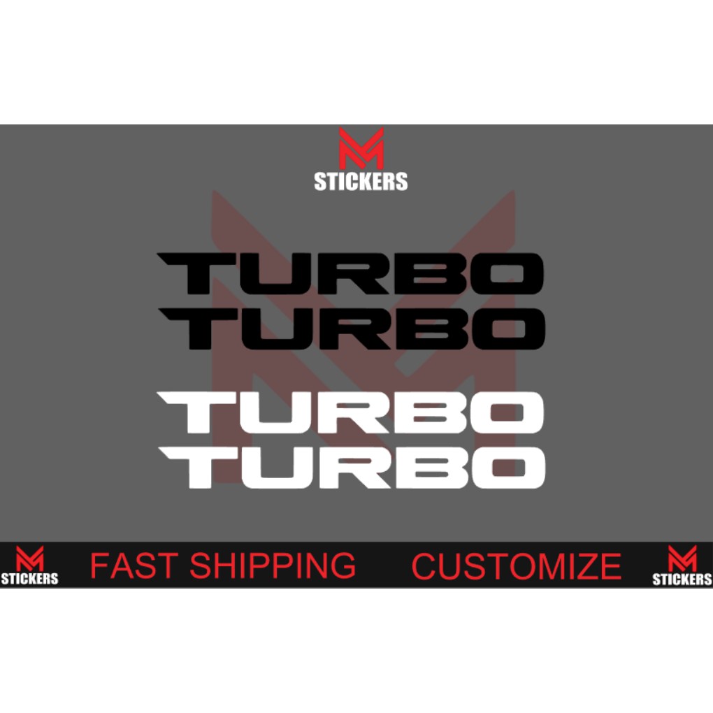2 PCS TURBO SIDE STICKER HONDA CIVIC FC TCP TC TYPE R FK8 VTEC TURBO ...