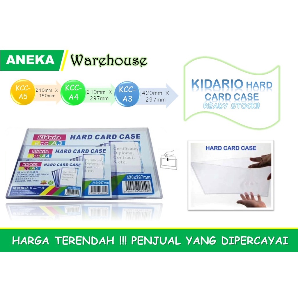 KIDARIO-SUPER CLEAR PVC HARD CARD CASE FOR NAME CARD , MEMO , CERTIFICATE / KIDARIO KCC-A5/ KCC ...