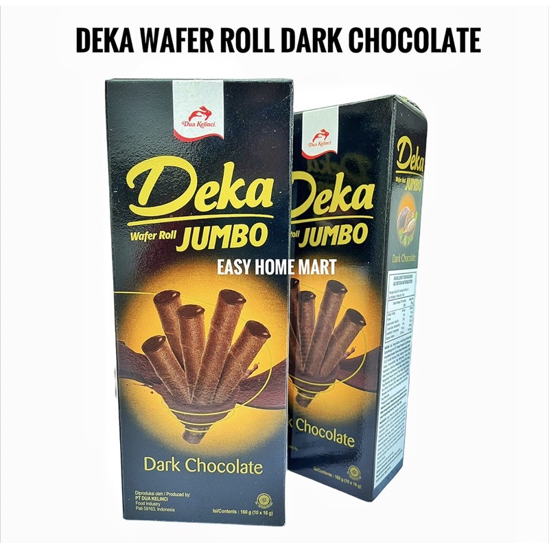 Halal Deka Wafer Roll Jumbo Dark Chocolate 160g | Shopee Malaysia
