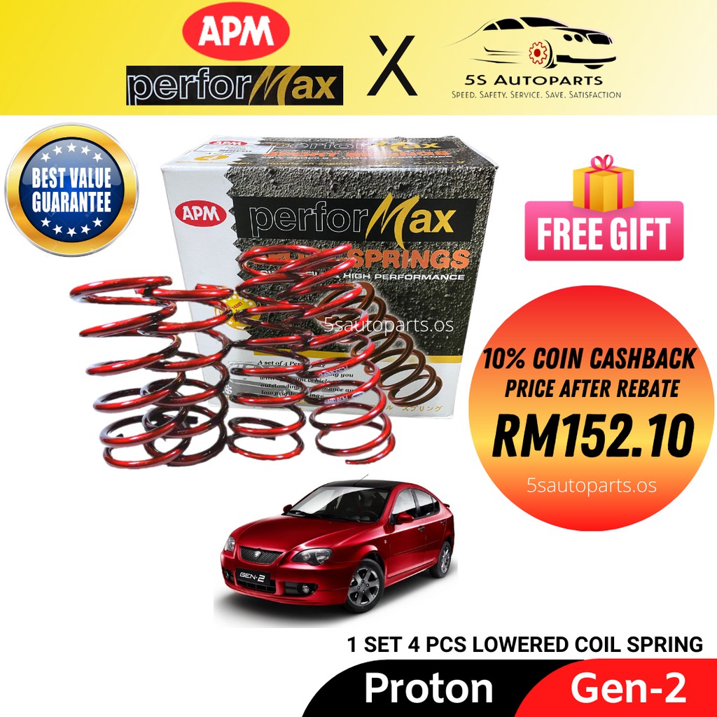 APM Performax Proton Gen-2 Lowered Sport Spring Set ( 4 PCS ) | Shopee ...