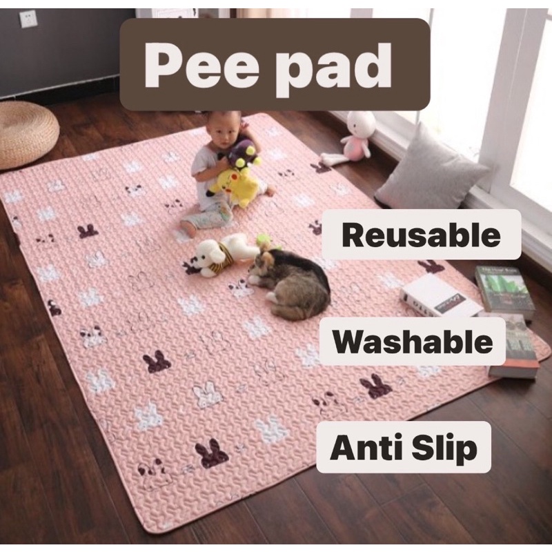 Pure Cotton Washable Pee Mat Anti Slip Pet Rabbit Dog Cat Baby Kid Play ...