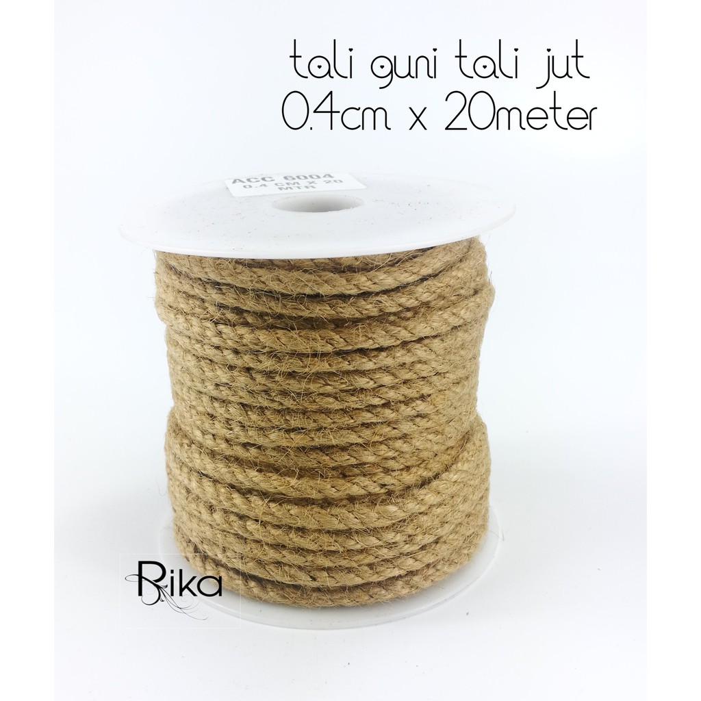 Tali guni tali jut hemp rope hemp cordage 0.4cm x 20 meters 1 roll ...
