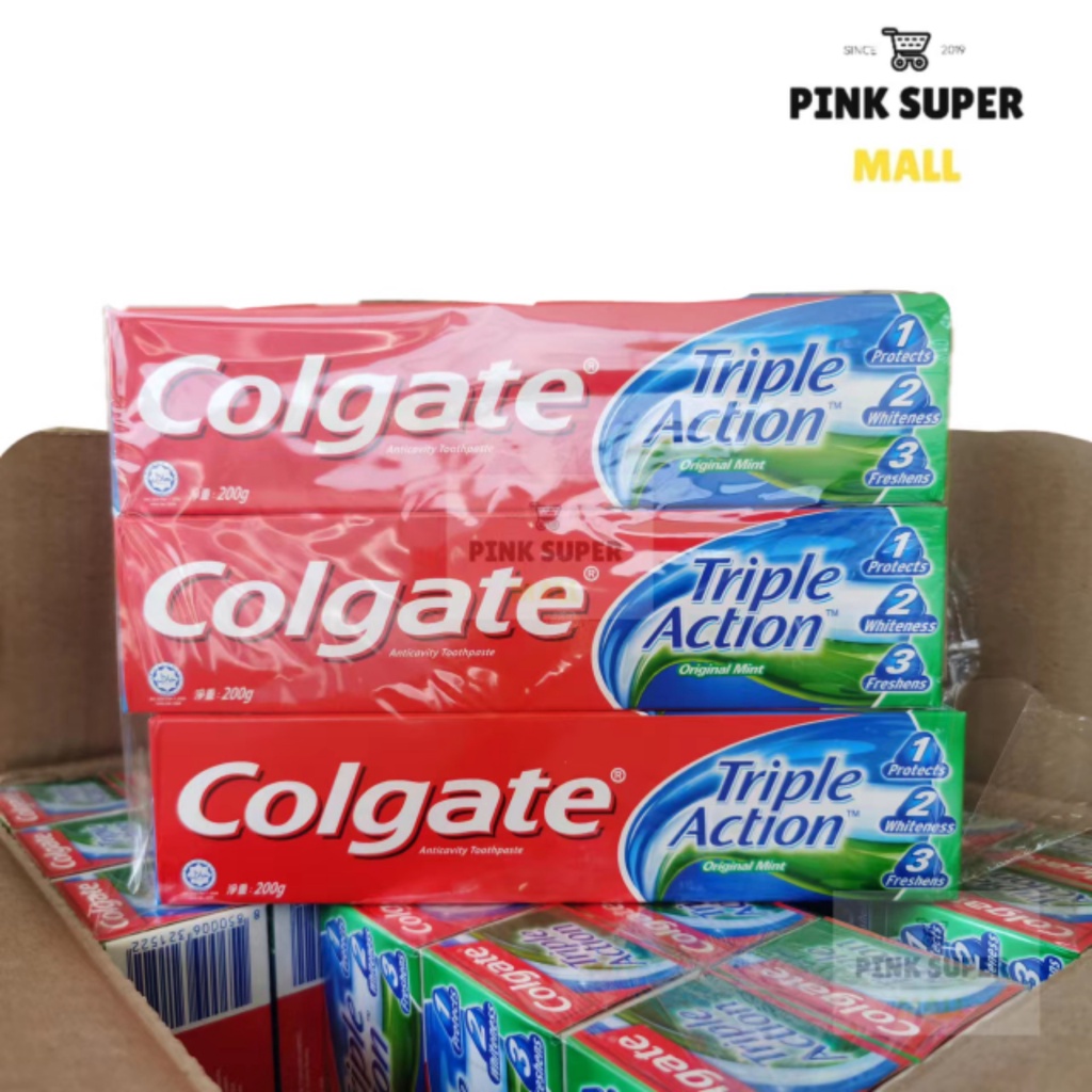 [EXP 2027] Colgate Triple Action Mint Toothpaste 200g/ Ubat Gigi Colgate 200g/ Colgate ...