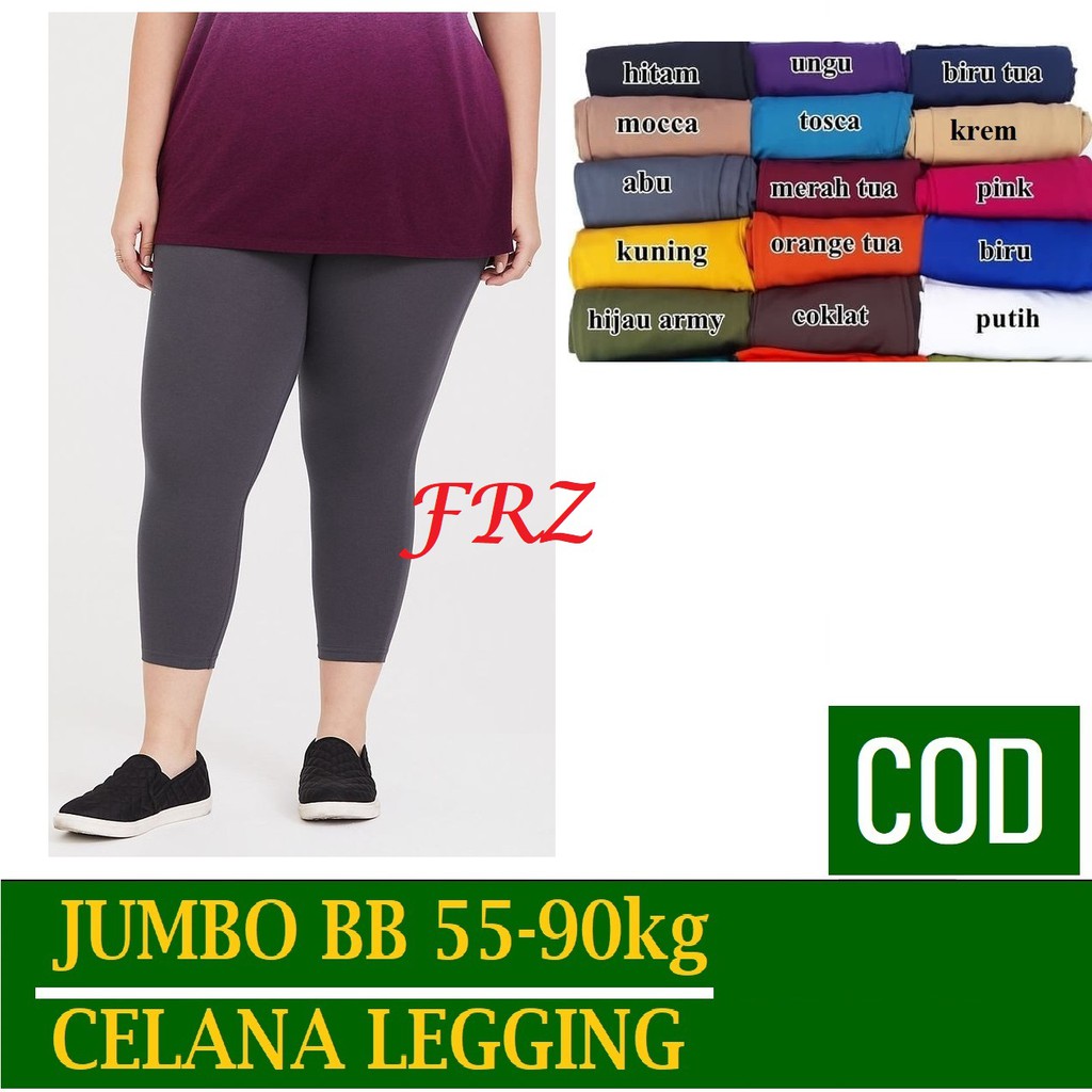 3/4 JUMBO Leggings (BB 55-90kg) Women's Short Leggings Big Size ...