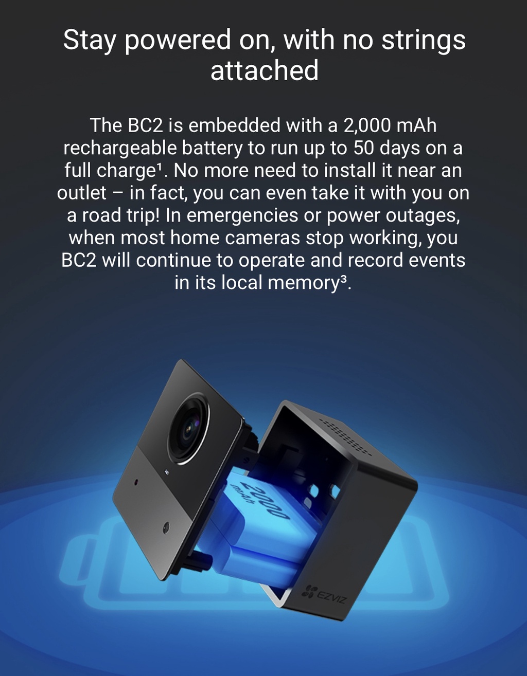 Ezviz BC2 Mini Battery Powered Rechargeable Wireless WiFi Full HD 1080P ...