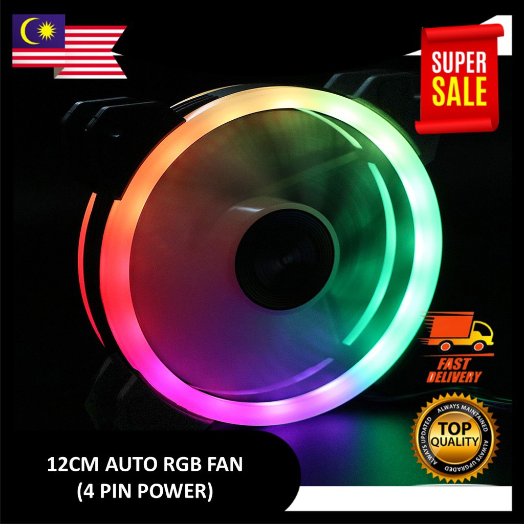 12CM RGB FAN ( 3/4 PIN POWER ) | Shopee Malaysia