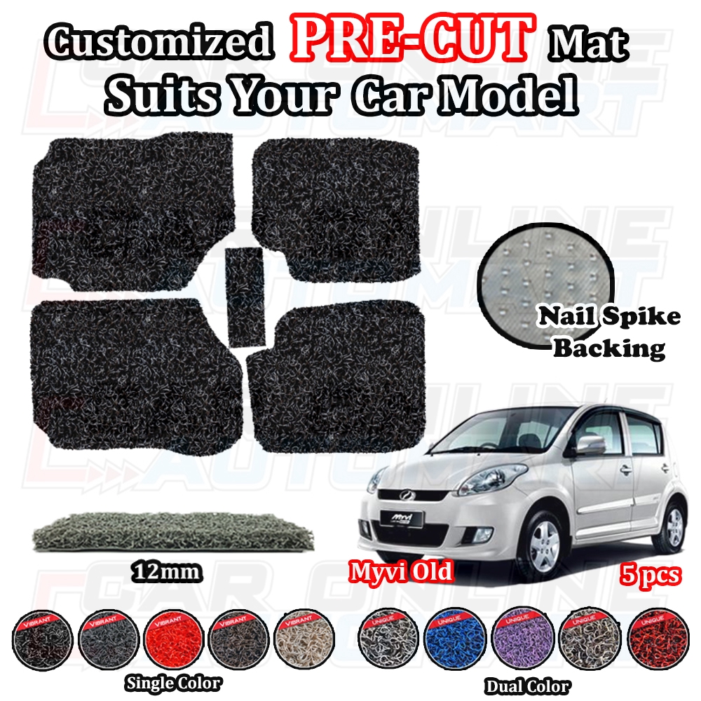 Perodua Myvi Old 2005 - 2010 12MM Customized PRE CUT PVC Coil Floor Mat ...