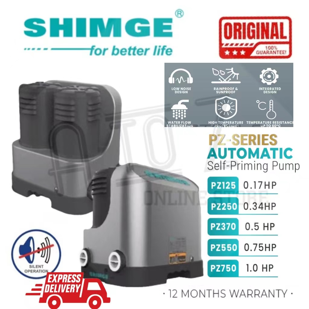 SHIMGE PZ370 & PZ750 Automatic Self Priming Water Pump | 0.5HP & 1HP ...