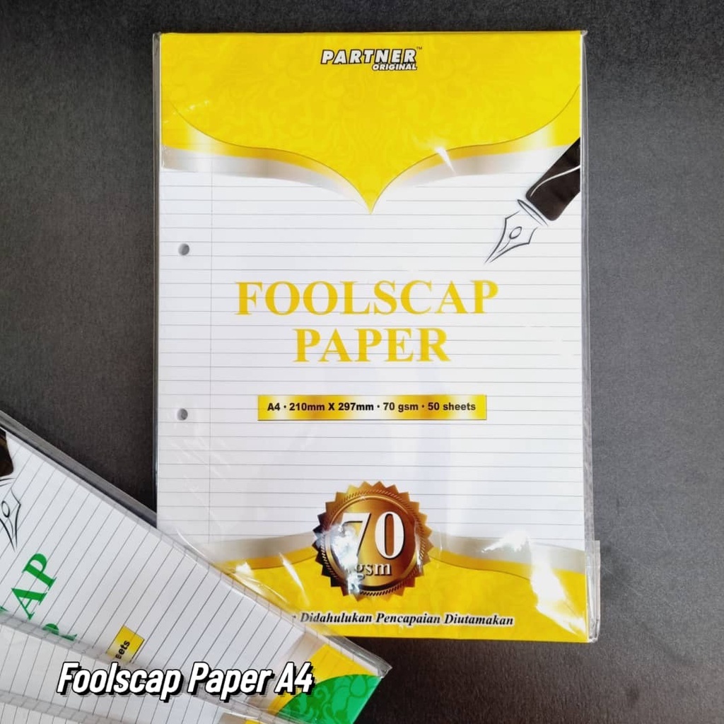 Partner Original foolscap paper 70gm (50 sheets) | Shopee Malaysia