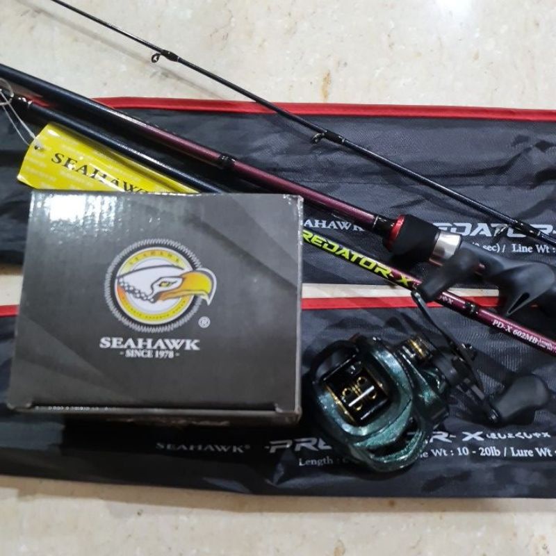 2021 New Seahawk Patriot PT-100HSL Casting Reel & Predator casting rod ...