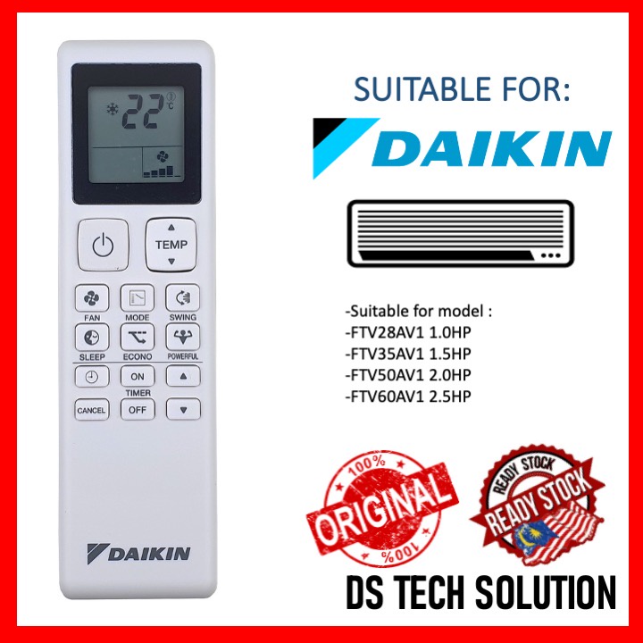 ORIGINAL DAIKIN AIR COND REMOTE CONTROL [M'SIA STOCK] AIR CONDITIONER ...