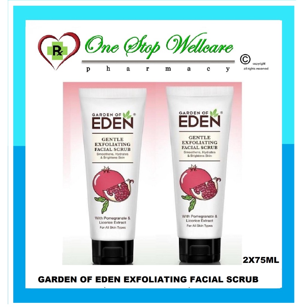 GARDEN OF EDEN GENTLE EXFOLIATING FACIAL SCRUB 2X75ML (TWIN PACK) (EXP ...
