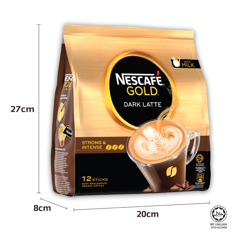 NESCAFÉ GOLD DARK LATTE 3IN1 (12sticks) & DARK LATTE WITH MILK(12 ...