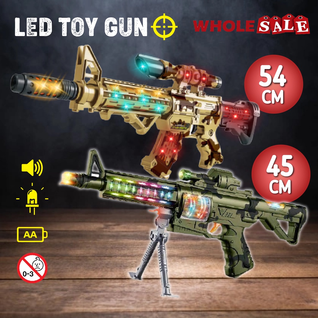 Military Combat Rifle Machine Gun Toy Special Forces LED Light & Sound ...