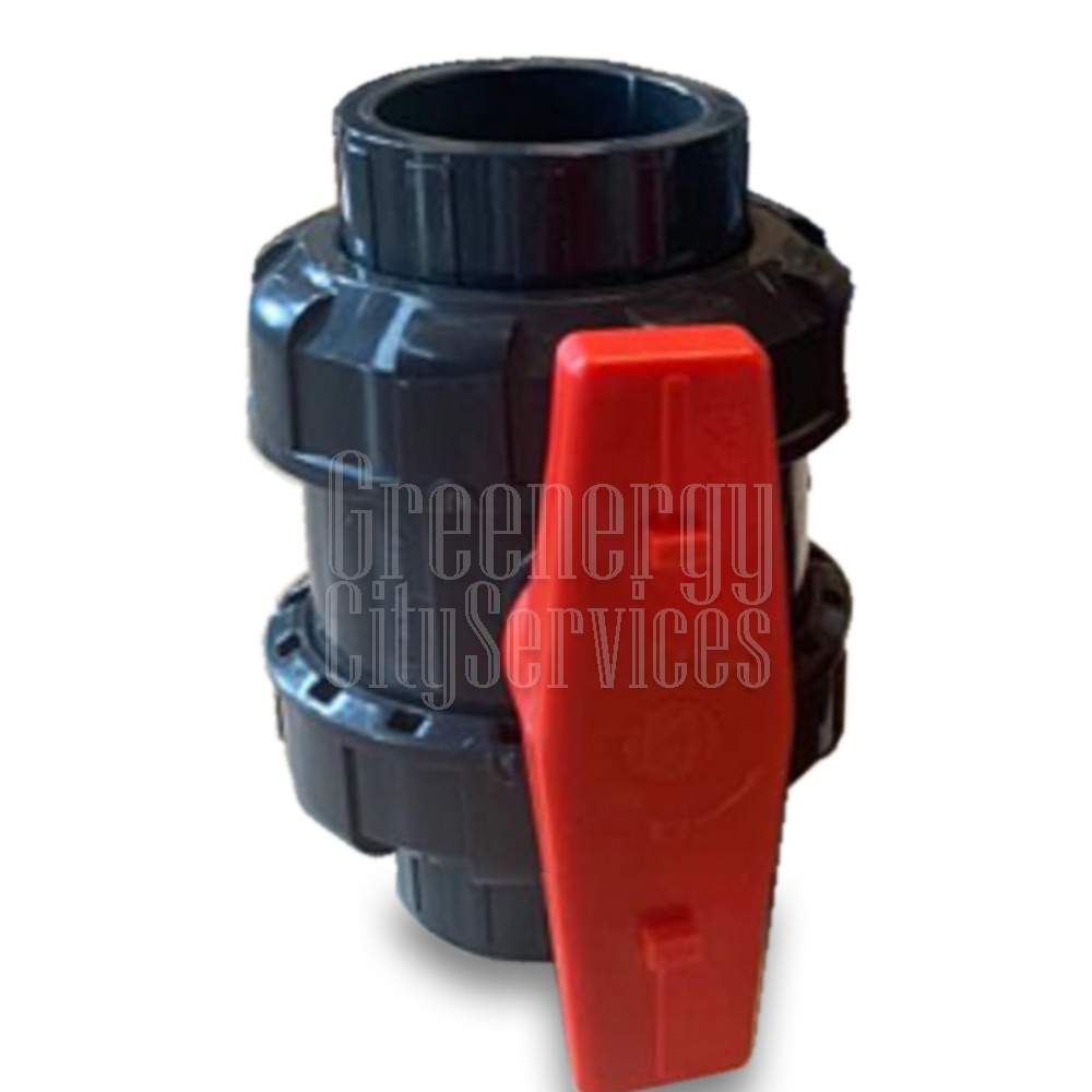 PVC 2.0"(DN50) Double Union Ball Valve Industrial Grade True Union ...