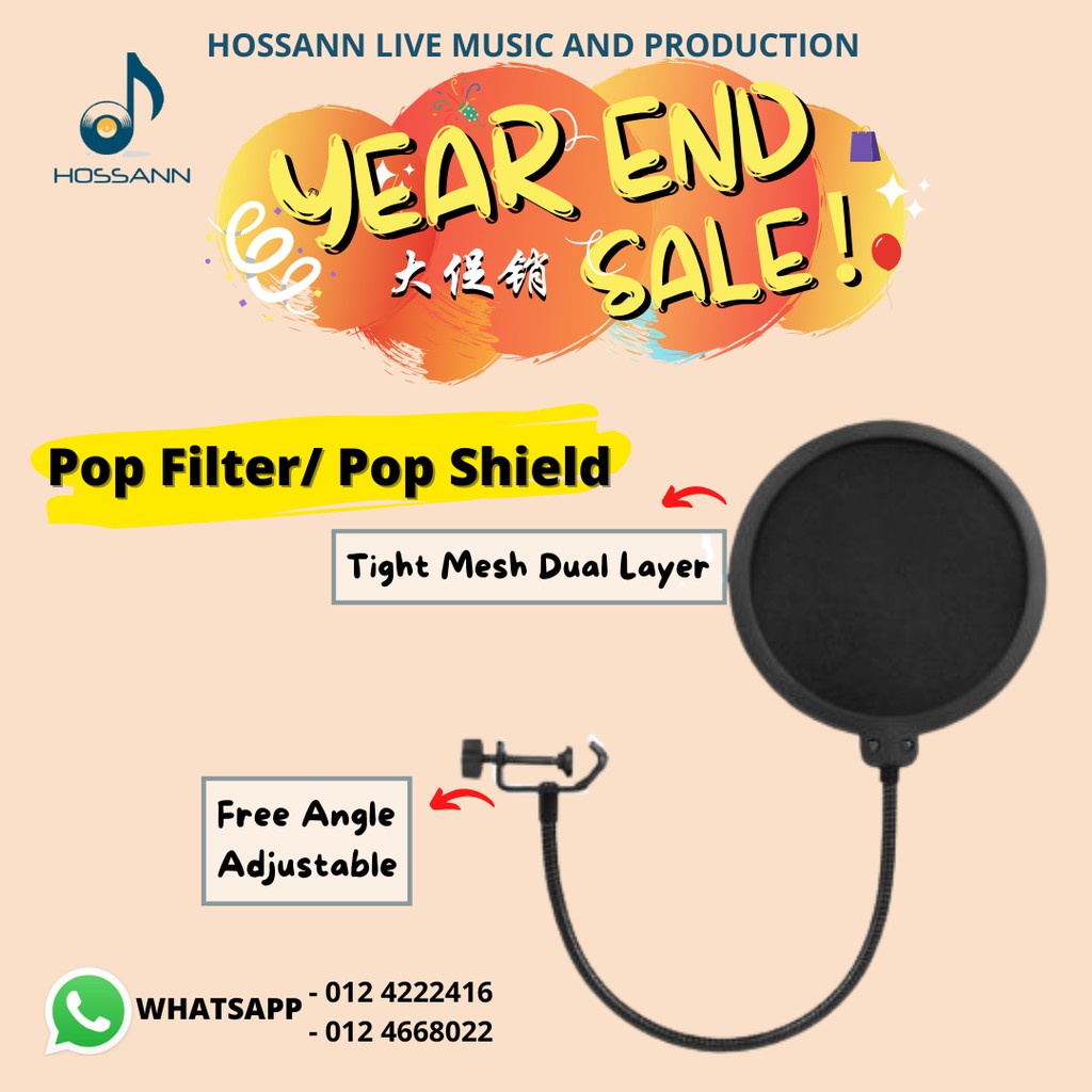 🔥 Pop Filter 🔥 Professional Recording Equipment Pop Shield | Shopee ...