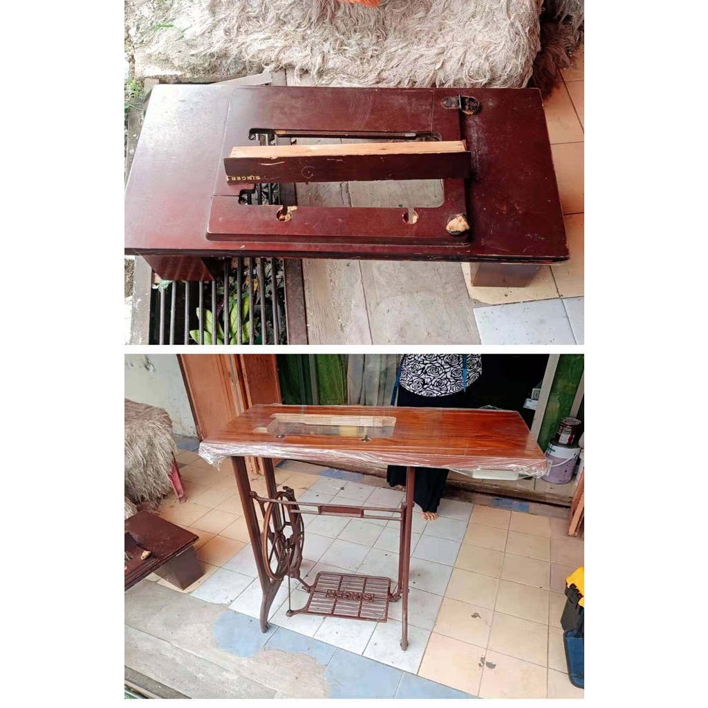 Meja Mesin Jahit Kepala Hitam/Papan Meja Mesin Jahit -1 Laci Saje ...