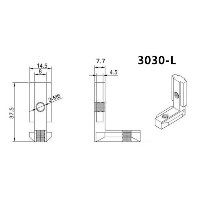 T Slot L Bracket Interior L Corner Joint Angle Bracket for Aluminum ...