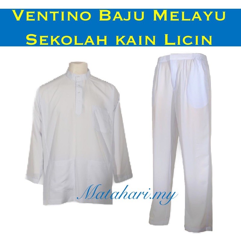 Baju Melayu Sekolah Ventino Kain Licin | Shopee Malaysia