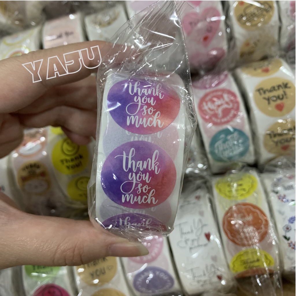【YAJU!】Thank You & Handmake Sticker 25MM Label Seal Love Terima Kasih ...