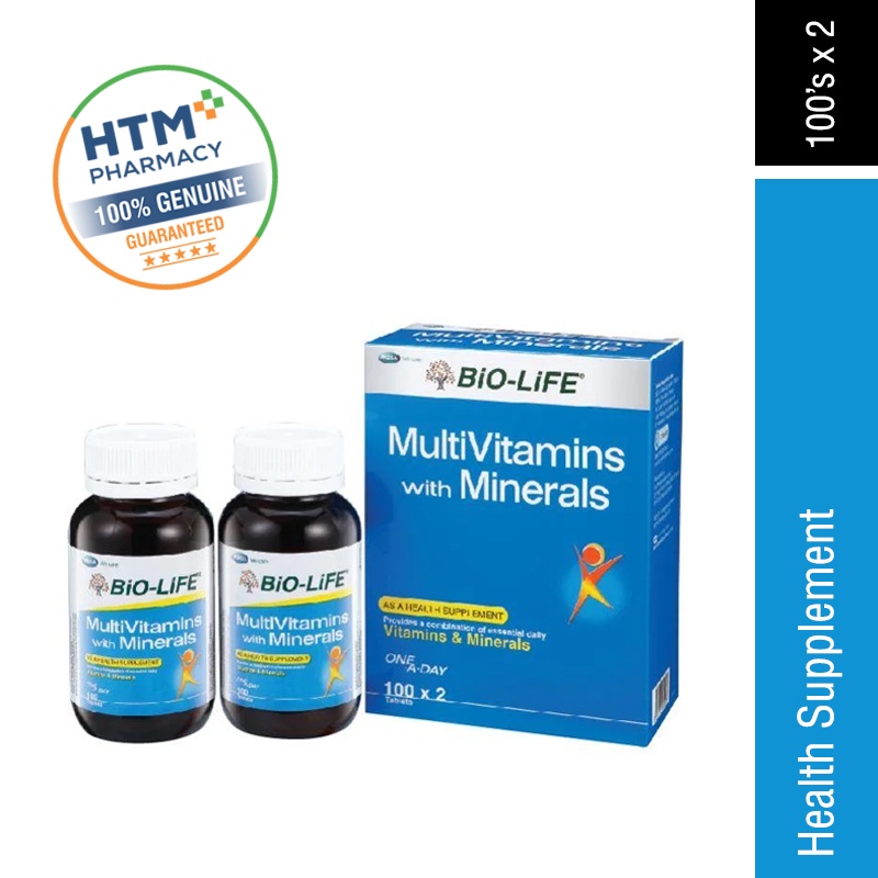 Bio-Life Multivitamins With Minerals 100'S X 2 HTM Pharmacy | Shopee ...