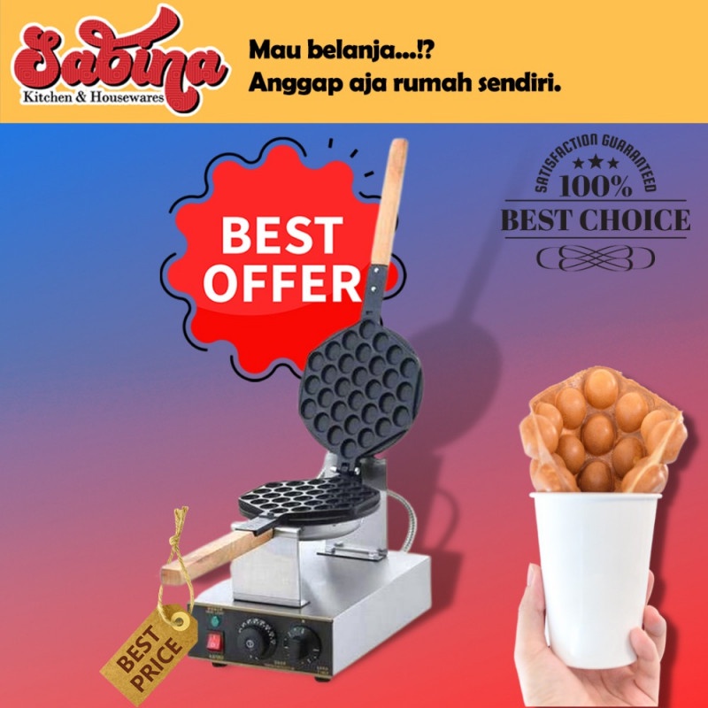 MESIN Waffle Maker Hong Kong Style 220V Stainless Egg Waffle Mold ...