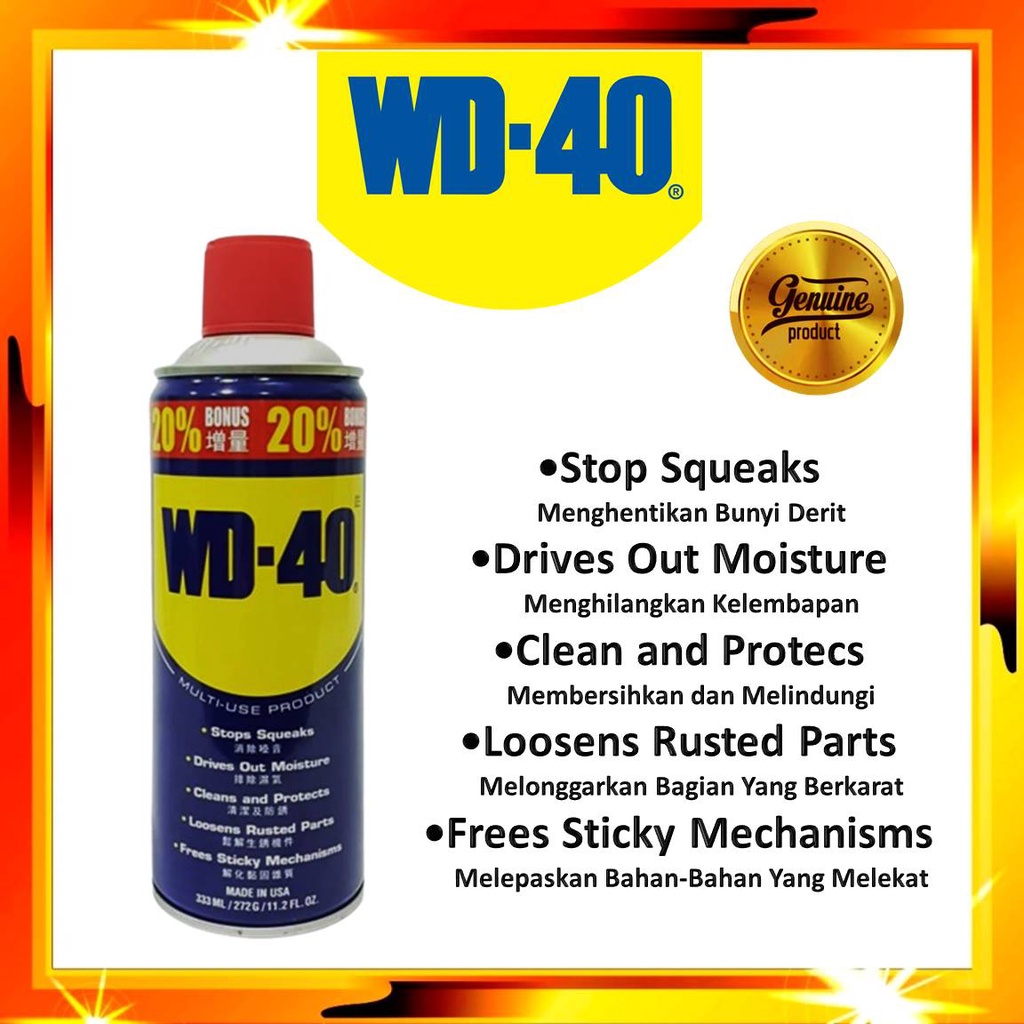 WD 40 333ml Multi-use Anti Rust Lubricant / WD40 spray anti karat | Shopee Malaysia