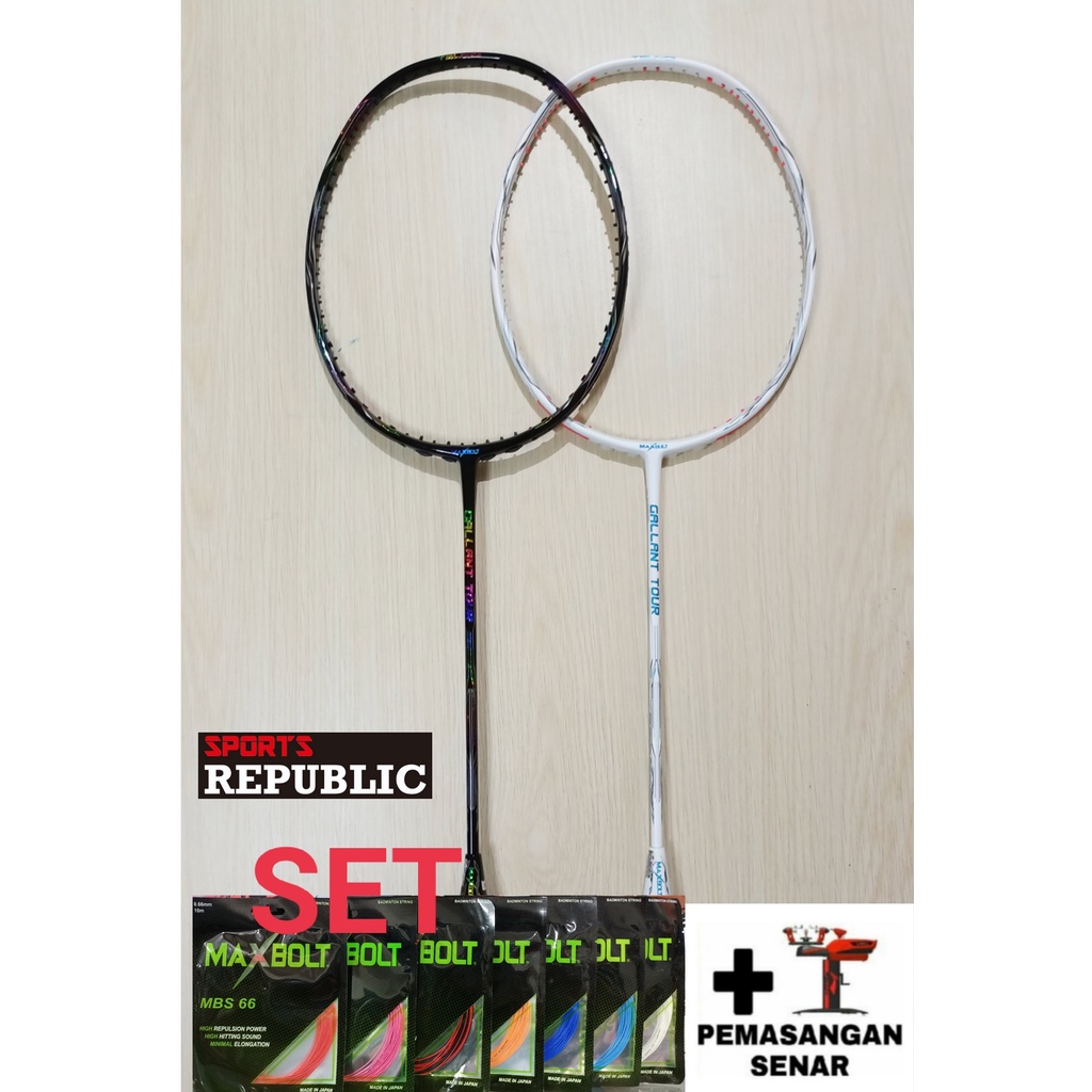 Badminton Racket 43LBS MAXBOLT GALLANT TOUR ORIGINAL+ mbs Strings ...
