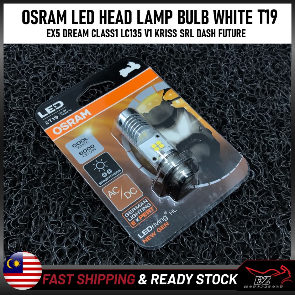 OSRAM Led Head Lampu Bulb Mentol Lampu Depan 12v 5/6w T19 (White) EX5 DREAM WAVE LC135 V1 V2 V3 ...