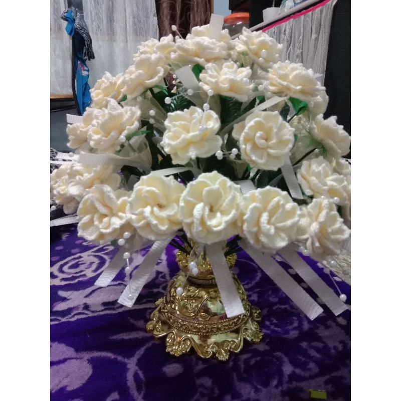 PROMOSI BUNGA TELUR 50pcs RM65 sahaja..benang kait hand made | Shopee ...