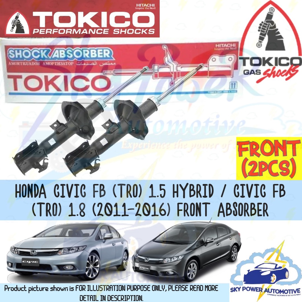 HONDA CIVIC FB TRO 1.5 HYBRID / CIVIC FB TRO 1.8 / TR2 TOKICO TKC SHOCK ABSORBER FRONT 2PCS ...