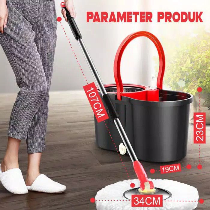 Mj Spin Mop Floor Mop 360 Drajat Rotated | Shopee Malaysia