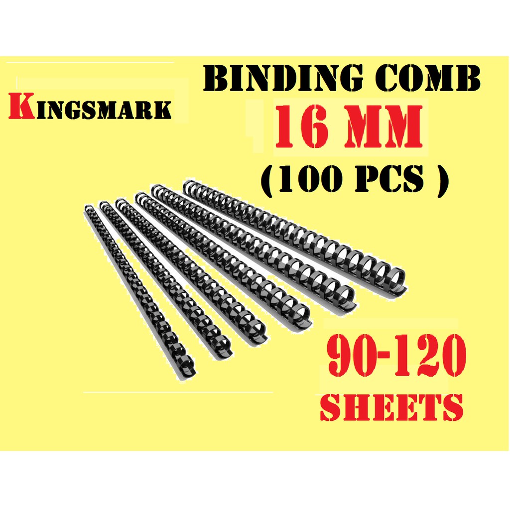 Binding Comb Ring (16mm) Black/ A4 Plastic Comb Binding Rings - 100Pcs ...