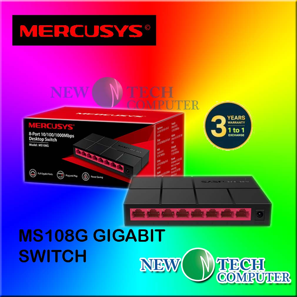 Mercusys MS105G 5 PORT / MS108G PORT GIGABIT 10/100/1000Mbps Desktop ...
