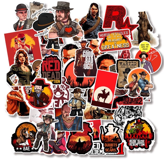 50 pcs RED DEAD REDEMPTION 2 Vinyl Decal graffiti STICKERS bomb for ...