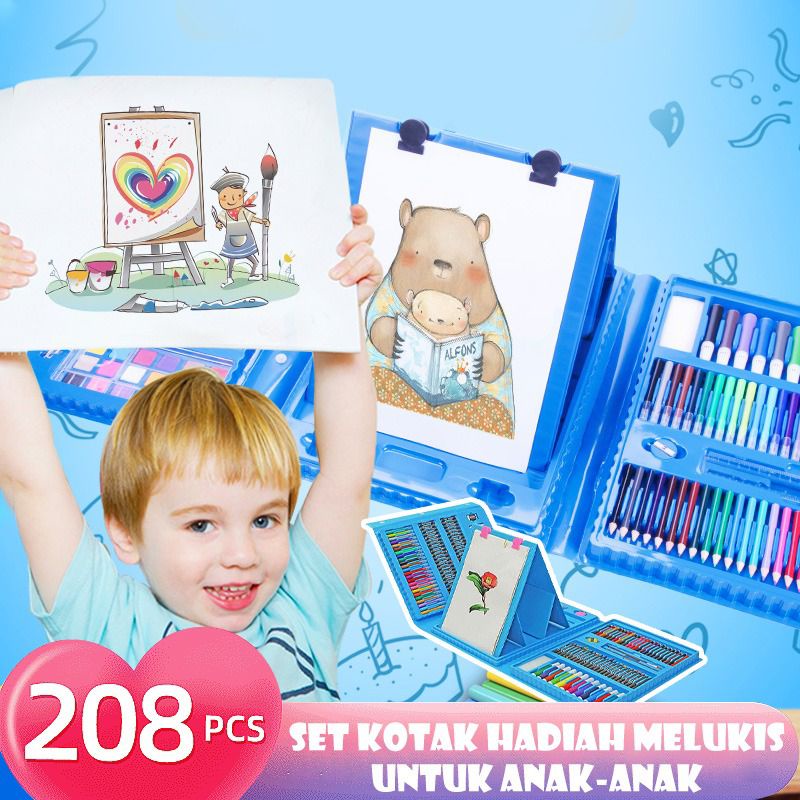 REJEKI 9393 - NEW Kerayon contains 208 pcs painting set - children's ...