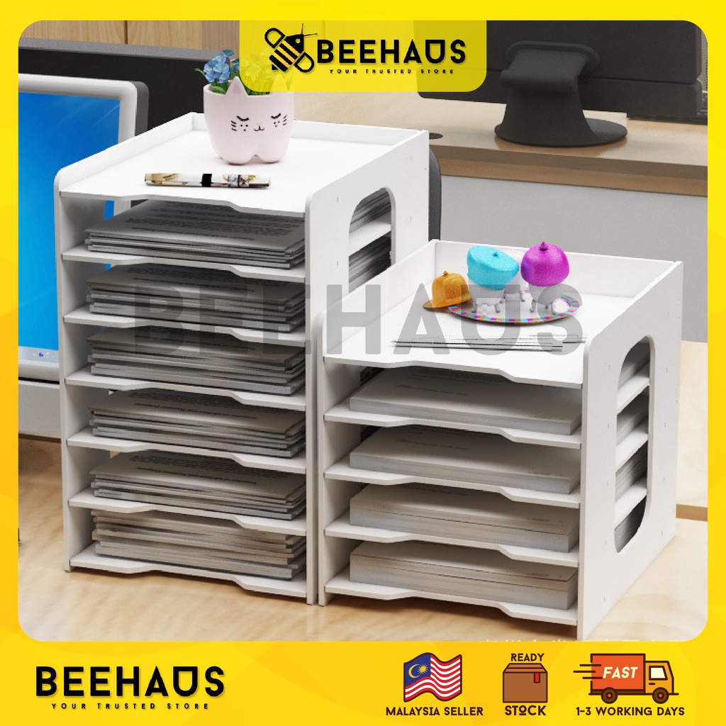 BEEHAUS 4/5/7 Tiers Document Rack | A4 Paper Tray | Office Table ...