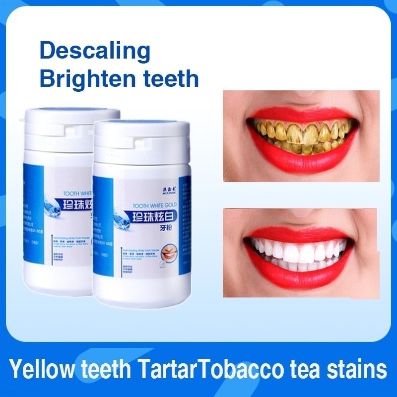 Natural Pearl Whitening Tooth Powder 牙亮白牙粉 Anti-Bacterial & Remove ...