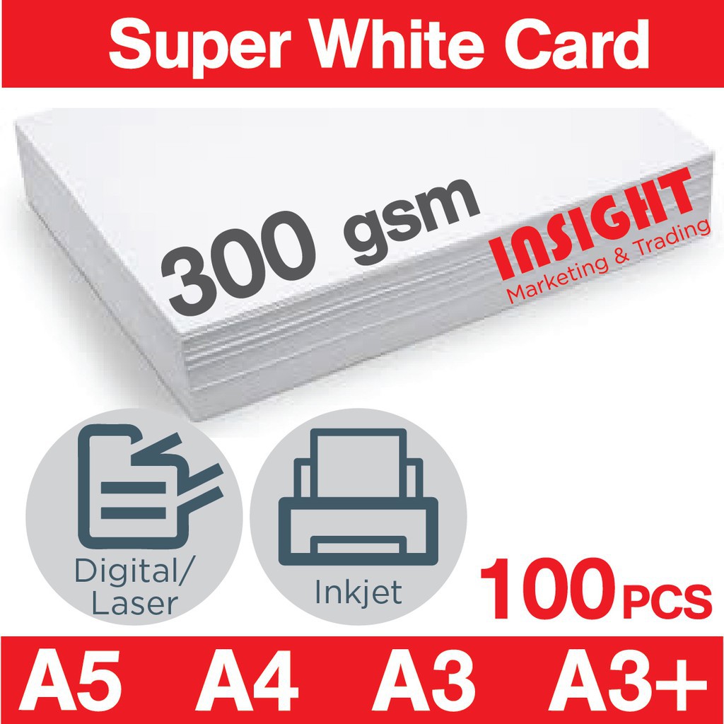 A4 A3 A3+ Super White Card 300 gsm Ivory card Un-coated Card DIY card ...